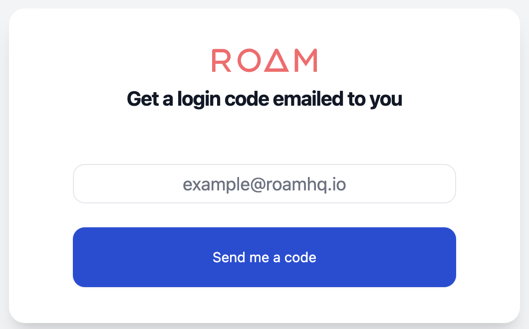 How to log in – Roam